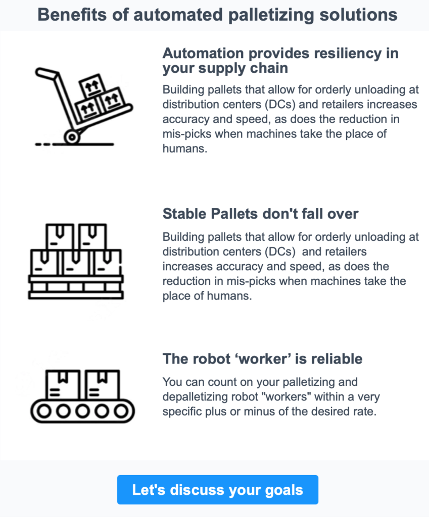 Simple Solutions: Palletizing Systems - Futura Automation Simple Solutions: Palletizing Systems - Futura Automation